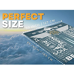 InnoBeta Pilot Gifts Aviation Men, Aviation Gifts Idea, Aviator Flannel Throw Blanket, Inspirational Encouragement Gifts for Best Pilot Ever, 50" x 65"