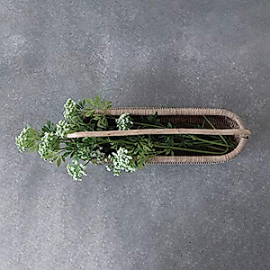 Creative Co-Op Hand-Woven Rattan Basket with Handle, Natural Tray