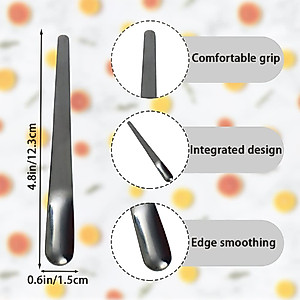 12 Pack Dessert Spoons Stainless Steel, 4.8 Inches Short Cocktail Stirrer, Mini Tasting Spoons Metal, Appetizer Spoons, Espresso Paddle Reusable for Ice Cream Coffee Drinks (Black)