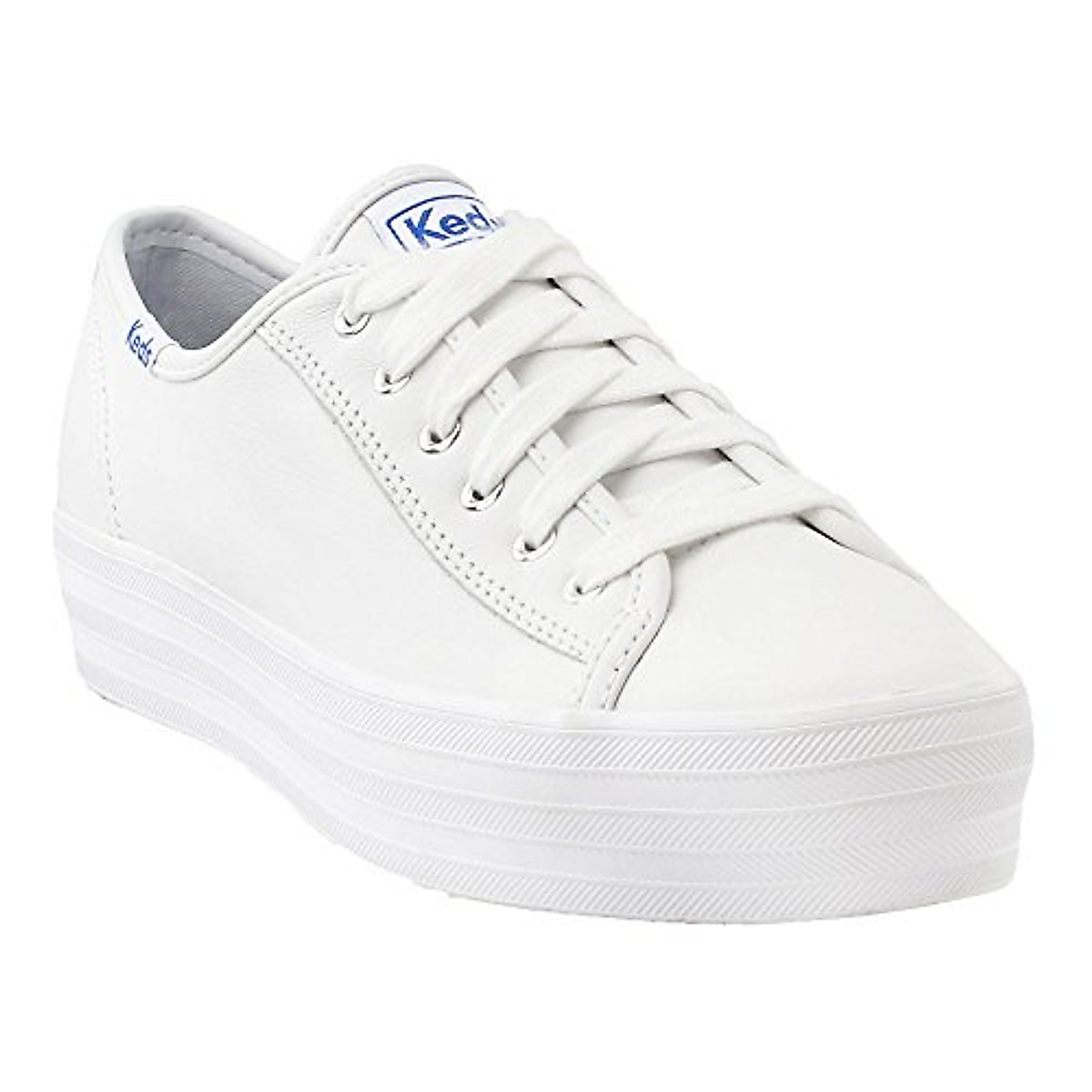 Keds Women's Triple Kick Leather Sneaker, White, 8
