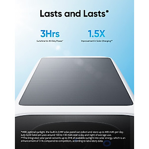 eufy Security SoloCam S220, Solar Security Camera, Wireless Outdoor Camera, Continuous Power, 2K Resolution, Wireless, 2.4 GHz Wi-Fi, No Monthly Fee, HomeBase 3 Compatible