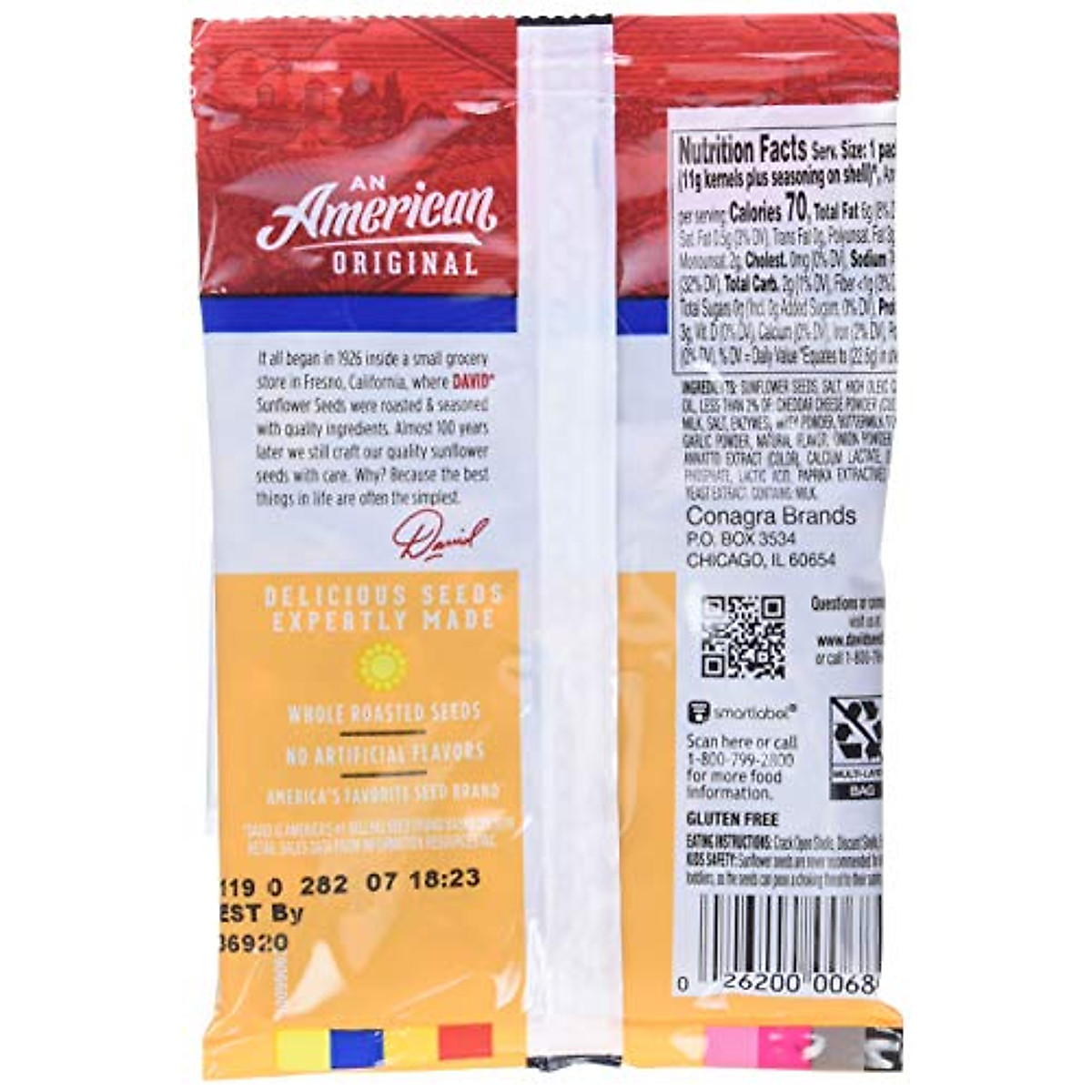 David Seed Sunflower Seeds, Nacho Cheese, 0.8 Ounce, 36 count