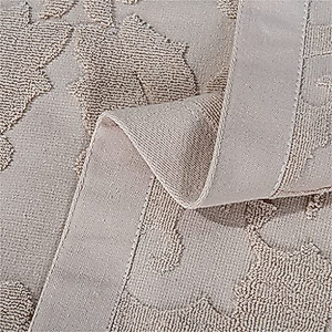 ZHAOLEI Soft Warm Cotton Blanket Adult Full Queen Size Floral Pattern Jacquard Summer Towel Blankets on The Bed (Color : Gray, Size : 200cmx230cm)