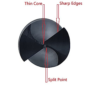MAXTOOL 7/8" Silver and Deming Drill Bits HSS M2 S & D Drill Bits Prentice Twist Drills Black Oxide 1/2" Reduced Shank 6" OAL; SD02B00R056