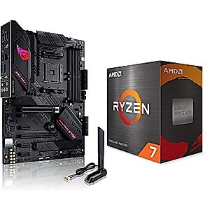 Micro Center AMD Ryzen 7 5800X 8-core 16-Thread Unlocked Desktop CPU Processor Bundle with Asus ROG Strix B550-F Gaming WiFi II AMD AM4 ATX Gaming Motherboard (PCIe 4.0, WiFi 6E, 2.5Gb LAN)