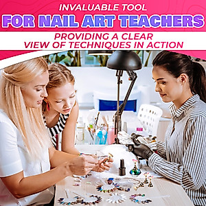 Nail Art Practice Stands, Magnetic Nail Tips Holders Fingernail Display Stands with 5 Pieces Alloy Practice Stand and One Crystal Base for DIY Nail Art Practicing Manicure tools