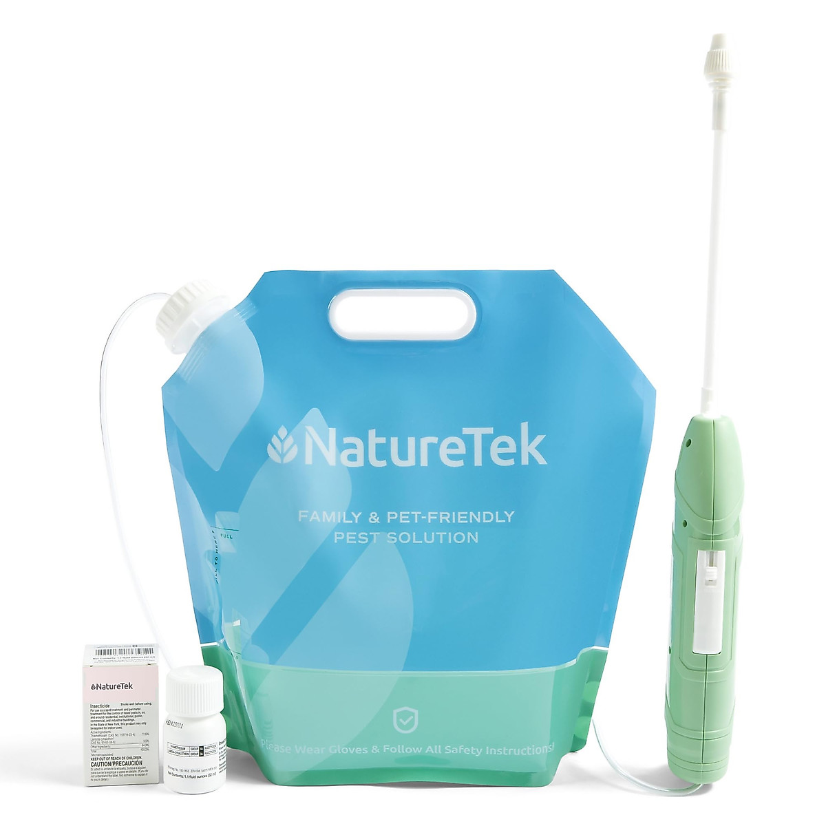 NatureTek Pest Control Kit - Pro Grade Plant Based Pest Control Spray, Long Lasting Effect, DIY Pesticide Sprayer, Bugs and Cockroach Repellent, Family/Petsafe Spray for Fly Mosquito