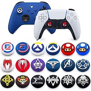 2PCS Joystick Cap Silicone Rubber Thumb Stick Grip Caps for PS5 PS4 PS3 Xbox 360 Xbox One Xbox One X Elite Controller (Color 7)