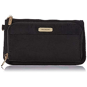 Travelon RFID Blocking Phone Clutch Wallet, Black, 8.25 x 4.5 x 1