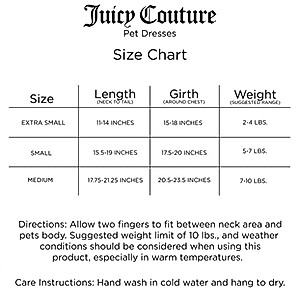 Juicy Couture Bling it On Cheer Dog Dress – Pullover Design Puppy Shirt with Elasticated Waistline and Flared Skirt, Doggie Clothes for Convenient Bathroom Breaks, X-Small (2-4 lbs.)