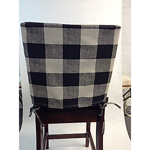 Chair back cover, Custom Fabric Slipcover, Buffalo Checkered Chair Cover, Chair Slipcover, Plaid Fabric, Checkered Fabric, Farmhouse Slipcover
