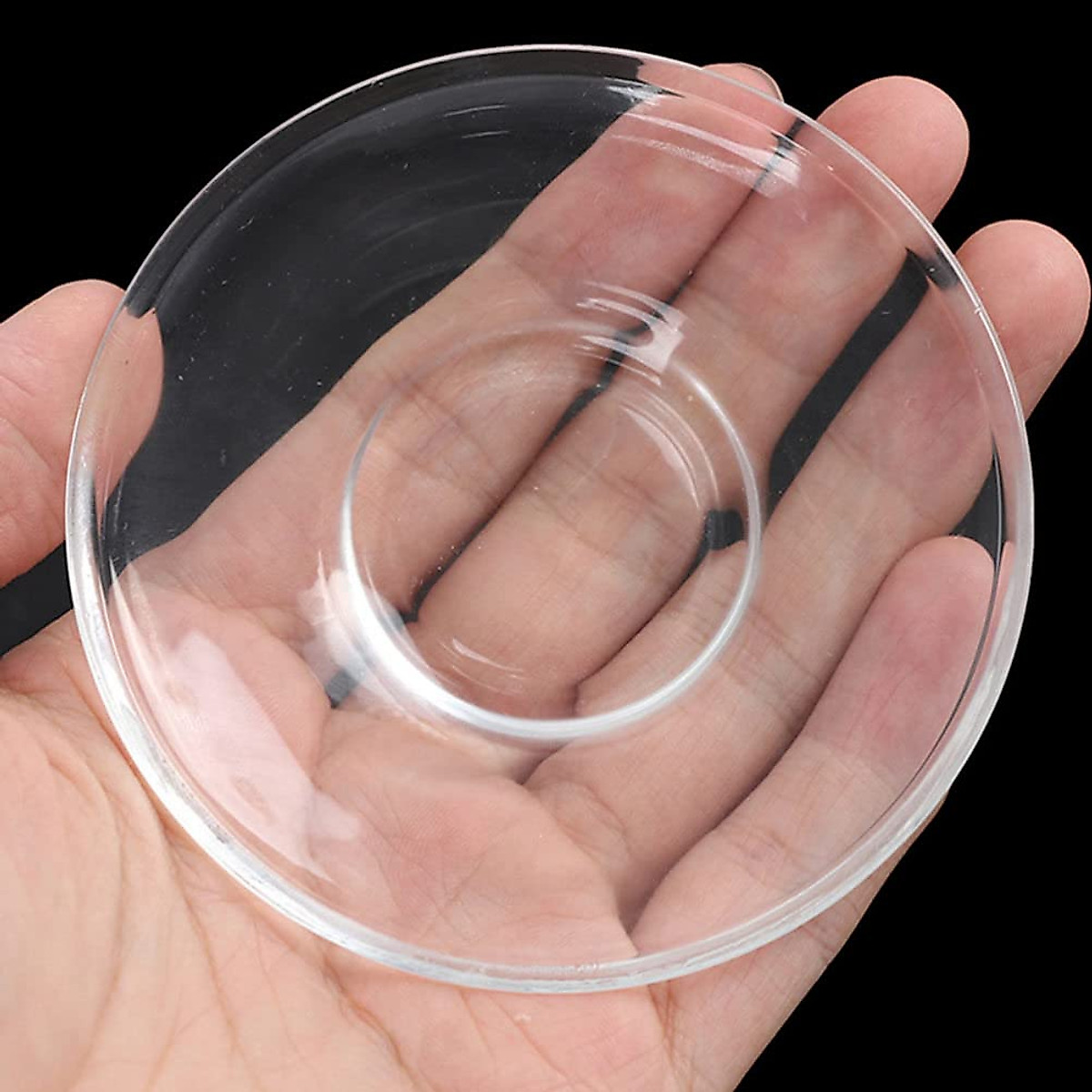 STOBOK 4pcs Clear Coffee Plates Round Cup Saucers Small Glass Plates Snack Plates Coffee Tea Saucer Drinkware Coffee Tea Dish for Home Kitchen