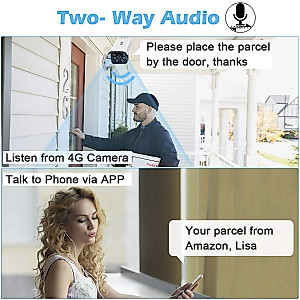 Cellular Camera Outdoor, 4G Camera for Security with 1080P for Night Vision, Cellular Security Camera with Motion Detection Alert for Home Security, 4G Cellular Camera Surveillance for 2 Way Audio