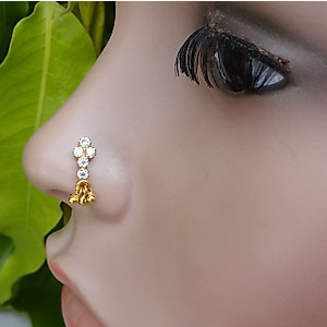 Bell Nose Stud Indian Nose Ring Flower Nose Stud Gold Plated Nose Stud Crock Screw Nose Stud Indian Nose Stud Gold Nose Piercing