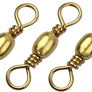 100pcs Barrel Swivels Fishing Saltwater Freshwater Fishing Tackle Line Connector Solid Ring Fishing Swivels High Strength Catfish Terminal Tackle Accessories