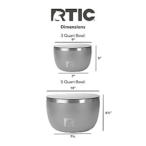 RTIC Anywhere Stainless Steel Bowl Set Of Two, Camping Bowls With Lids, Vacuum Insulated, Stackable Durable Outdoor Dinnerware, Non Slip, Dishwasher Safe, Dinner Outside, Campfires Travel, Graphite