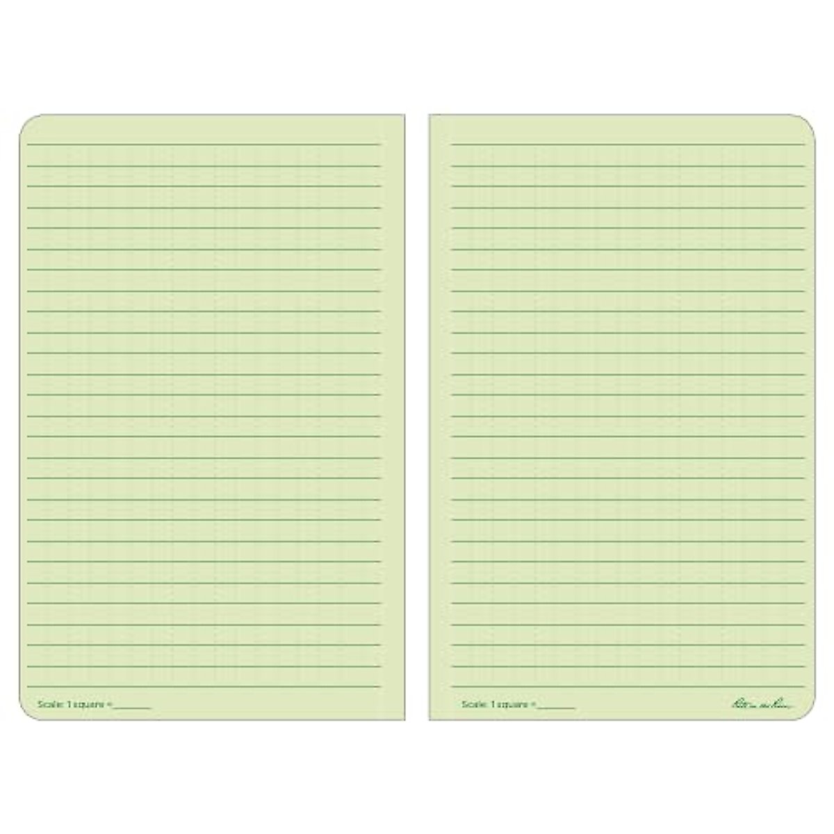 Rite In The Rain Weatherproof Tactical Field Notebook, 4 5/8" x 7", Green Cover, Universal Pattern with Reference Materials (No. 980), One Size (980L)