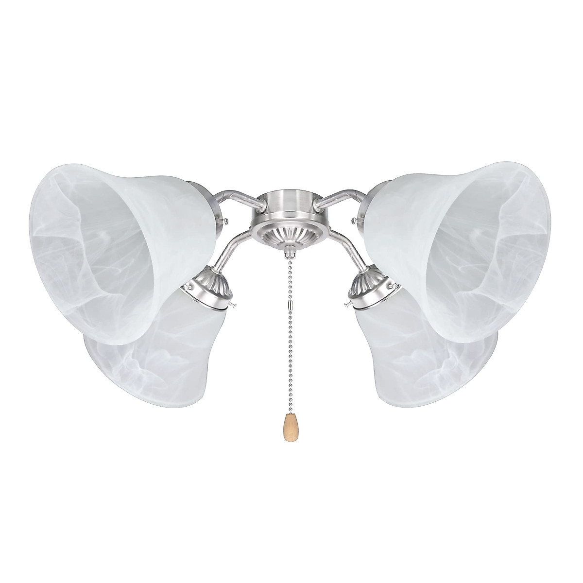 Aspen Creative 23027-4A Transitional Alabaster Bell Shape Ceiling Fan Glass Shade.2-1/8"Fitter.Size:5-3/8"D x 4-3/4"H.4Pcs/Pack