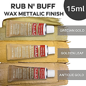 EVA Foam and Amaco Rub 'n Buff Wax Metallic Finish - Pixiss High Density Foam Roll (35cm x 150cm x 5mm eva Foam), Rub and Buff (Grecian Gold, Antique Gold, Gold Leaf) - Wax Paint and Foam for Cosplay