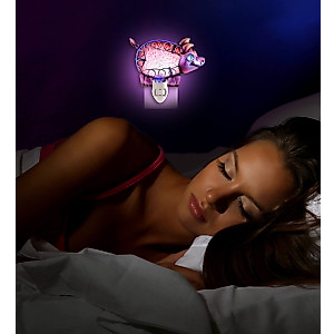 Puzzled Glass Art Night Light, Plug in Decorative Socket Lamp, Manual On & Off Portable Light for Stairway, Bedroom, Bathroom, Nursery, Home Accessory & Kitchen Decor - Pig