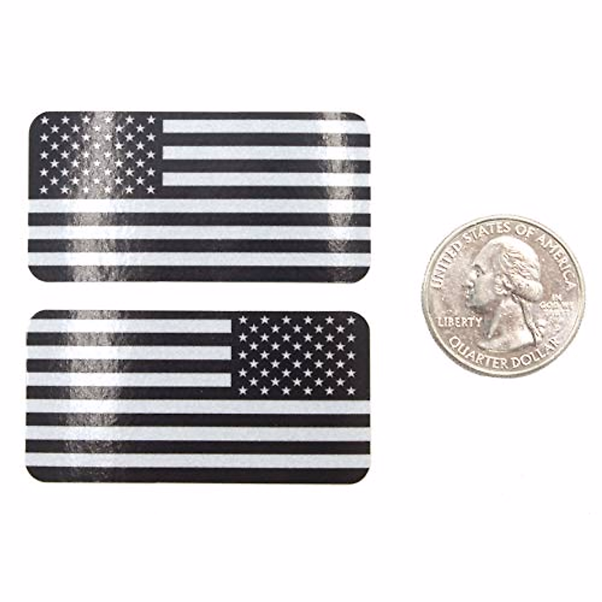 Black Ops Reflective USA Flag Hard Hat Stickers - Engineer Grade - 1" x 2" - Qty 2 - Made in The USA
