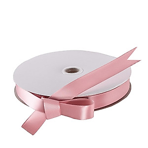 Langeo Ribbon, Fabric Ribbons 100 Yards 2cm 3/4" Wide, Gift Wrapping Ribbon, Holiday Decorative Ribbon, Cake Box Wrapping Ribbon/Pink Ribbon