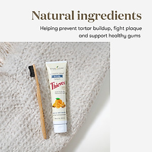 Young Living Thieves Whitening Toothpaste - Natural Oral Care for a Bright Smile - Fluoride-Free Formula - 4 oz Tube - Certified Ingredients for Fresh and Healthy Teeth