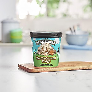Ben & Jerry's Vanilla Caramel Fudge Ice Cream Pint Non-GMO 16 oz