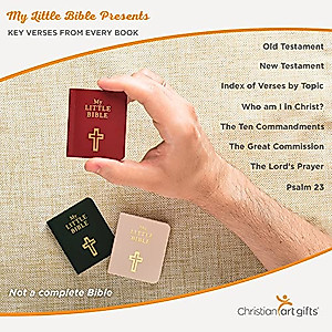 My Little Bible 2” Standard Edition - Selections of Key Verses From Every Book, Tiny Palm-size OT NT Scripture for Ministry Outreach, Classic 1769 KJV Text, 2" x 2.5”, White