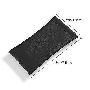 Pack of 3 Leather Soft Eyeglass Case Pouch Squeeze Top Sunglasses Case Portable Glasses Bag for Women and Men