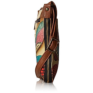 Anna by Anuschka womens Hand Painted Women's Extendable Anna Anuschka Women s Leather Expandable Crossbody Dancing Dragonfly, Dancing Dragonfly, One Size US