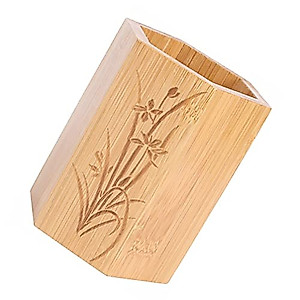 iplusmile Kitchen Utensil Holder Wood Kitchen Tool Holder for Countertop Table Chopstick Holder Cutlery Storage Organizer Spoon Chopsticks Basket Kitchen Organizer