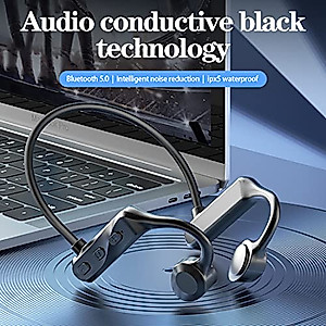 Bone Conduction Headphones Bluetooth 5.0,Wireless Open Ear Headphones with Built-in Mic,Waterproof Earphones,Sweatproof Sports Headset for Running,Cycling,Hiking,Gym,Climbing & Driving