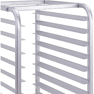 CHEFJOY 10 Sheet Aluminum Kitchen Bun Pan Sheet Rack w/Wheels 2 Lockable Home Commercial Use Bakery Cooling Rack Open Shelf