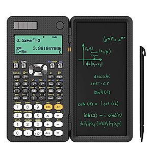 NEWYES Scientific Calculators with Writing Tablet, Upgraded 991MS Solar Energy LCD Science Calculator Notepad with 349 Function, Professional Foldable Calculator for Students, School and College
