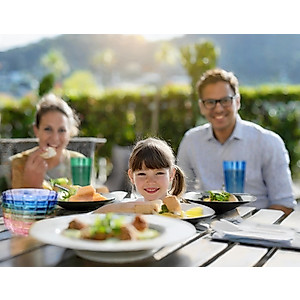 SCANDINOVIA - 32 oz Unbreakable Premium Iced Tea Drinking Glasses Tumbler (Set of 6) - BPA Free Super Grade Acrylic Plastic Cups - Dishwasher Safe, Juice - Diamond Design