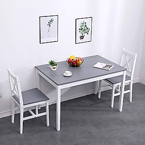 sogesfurniture 5 Piece Kitchen Dining Room Table Sets for 4, Modern Space-Saving Dining Furniture, Pastoral Rectangular Dining Table Furniture Set for Kitchen, Dining Room