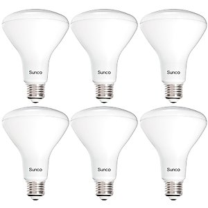 Sunco 6 Pack BR30 LED Bulbs, Indoor Flood Lights CRI93 11W Equivalent 65W 3000K Warm White 850 Lumens, E26 Base, 25000 Lifetime Hours Interior Home Dimmable Recessed Can Light Bulbs - UL