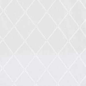 Madison Park Irina Sheer Embroidered Single Curtain For Kitchen, Transitional Fabric Sheers Curtain For Living Room, 1-Panel Pack, 50x84", White/Grey