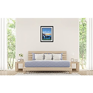 Lake George New York Loon & Chick Professionally Framed & Matted Art Print from Illustration by Artist Joanne Kollman Framed Art Size: 24" x 30"