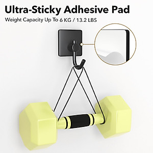 Self Adhesive Wall Hooks for Hanging: Stick-On Hooks Hold 13 LB, Black Coat Hook,Towel Hooks For Bathrooms,Shower Hooks for Wall,Door Hooks Hanging Towel, Kitchen Hook,Metal hooks for hanging,8 Pack