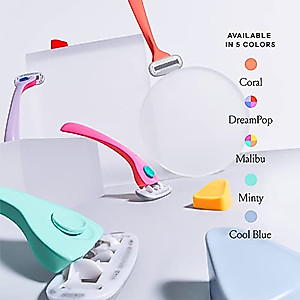 Billie Razors for Women Shave Kit – Women’s Razor + 4 x 5-Blade Razor Refills + Magnetic Holder – DreamPop