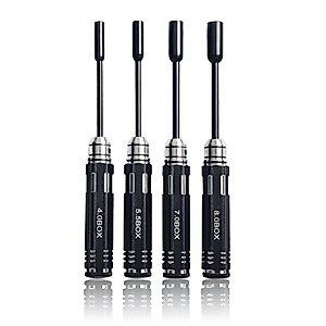 Wolfwhoop H1 4PCS RC Repair Tools Flat Head Hex Screw Drivers 4.0/5.5/7.0/8.0mm Kit for RC Car Helicopter Fixed-Wing