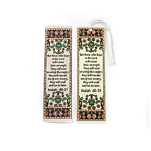 Fabric Bible Bookmark with Bonus Tassel Bookmark - Isaiah 40:31: Those Who Hope in The Lord Bible Book Markers - Christian Bookmarks for Women & Men - Religious Bookmarks - Christian Gifts for Women