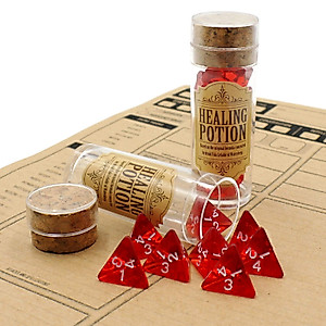 Healing Potion D4 Dice Bottle - D&D Role Play Accessory