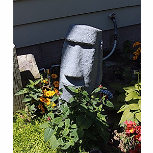 EMSCO Group Easter Island Head Statue – Natural Granite Appearance – Made of Resin – Lightweight – 28” Height