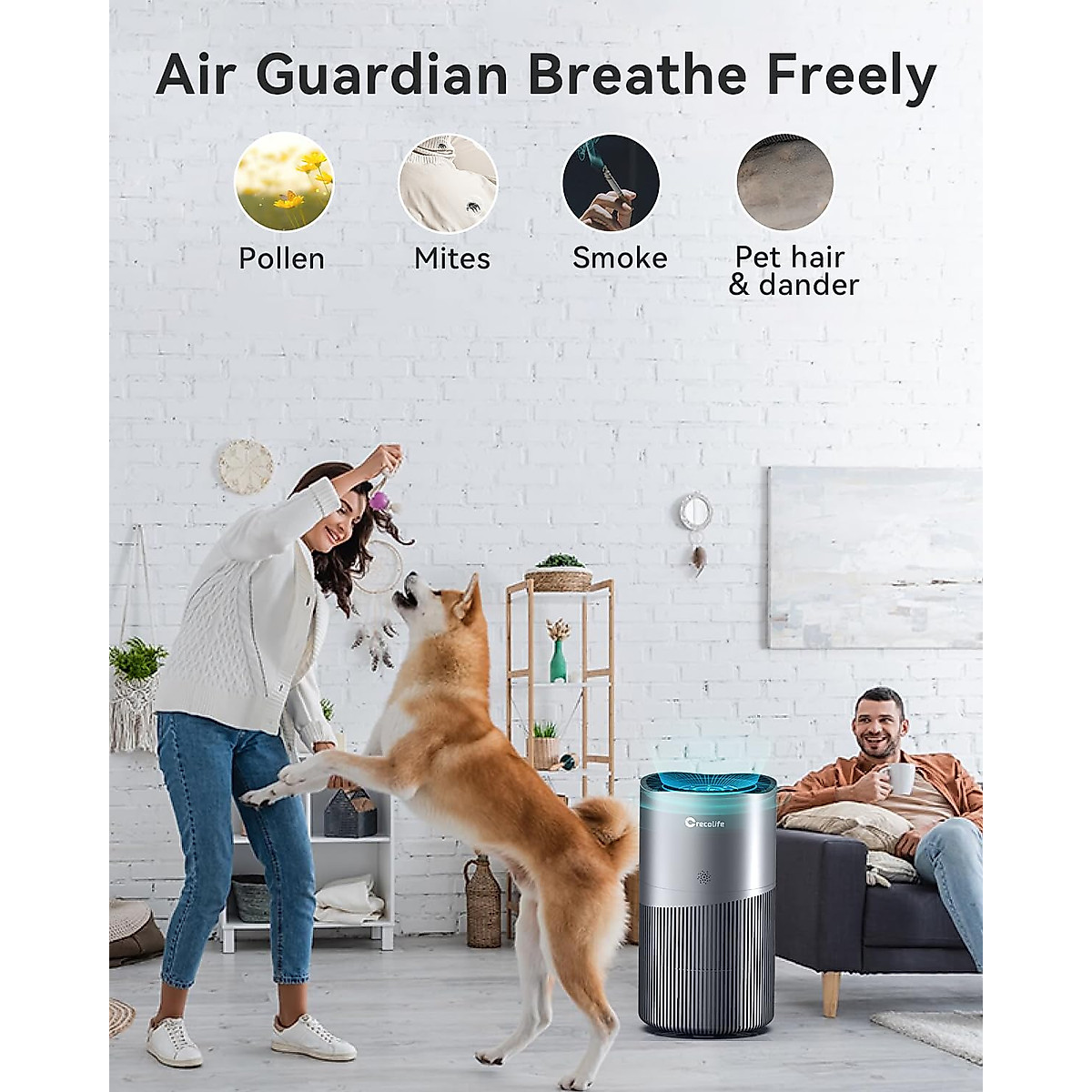 Air Purifiers for Home Large Room up to 2015 Sq Ft, CADR 450m³/h, H13 True Hepa Air Purifiers with PM2.5 Display, Smart WiFi and Auto Mode Sensor, Filters 99.97% of Pet Hair Pollen, ETL Certified