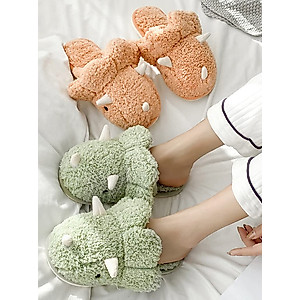 Avilego Unisex Dinosaur Slippers Plush House Soft Sandals Indoor & Outdoor 2023 Winter