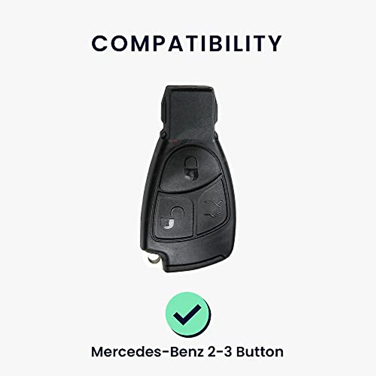 kwmobile Silicone Key Fob Cover Compatible with Mercedes-Benz 2-3 Button Car Key - Carbon Black