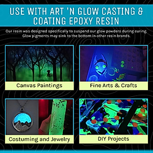 Glow in The Dark Pigment Powder - Neutral and Fluorescent Color for Art Painting, Fine Art, Nail Art Paint, and DIY Crafts - Long Lasting, 10+ Color Options - Neutral Green - (12 Grams)